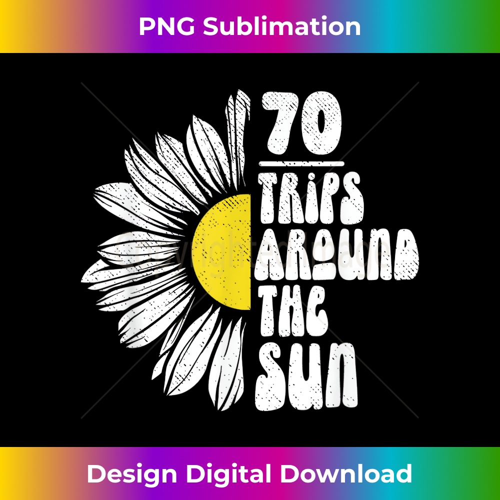 Seventy Trips Around The Sun 70 Year Old Retro 70th Birthday - Inspire ...
