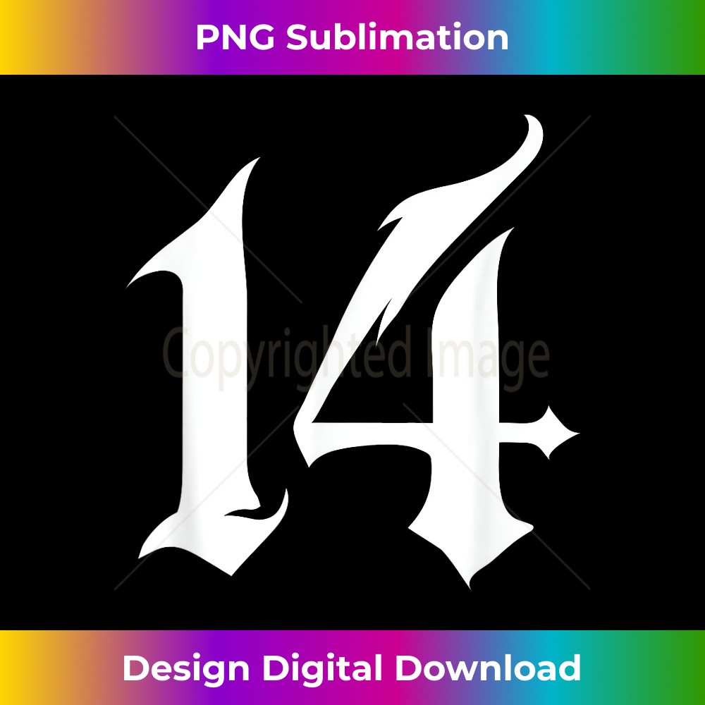 Old English Number 14 or Fourteen - Sublimation-Optimized PN | Inspire ...