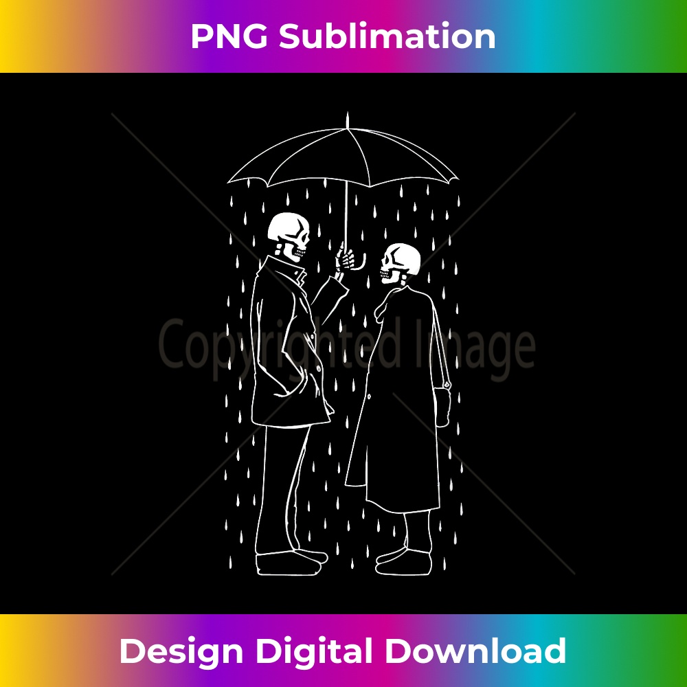 Dark Skeleton Skull Romance In Love Under Raining Umbrella - | Inspire ...