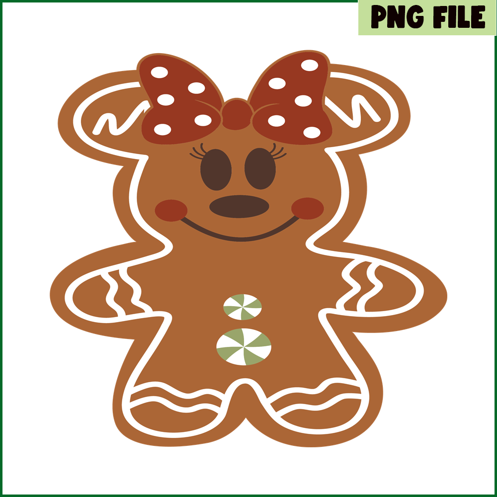 Gingerbread Minnie Mouse SVG PNG DXF EPS JPG | Inspire Uplift
