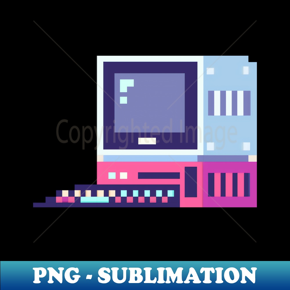 Pixel Art Retro Computer - Unique Sublimation PNG Download - - Inspire ...