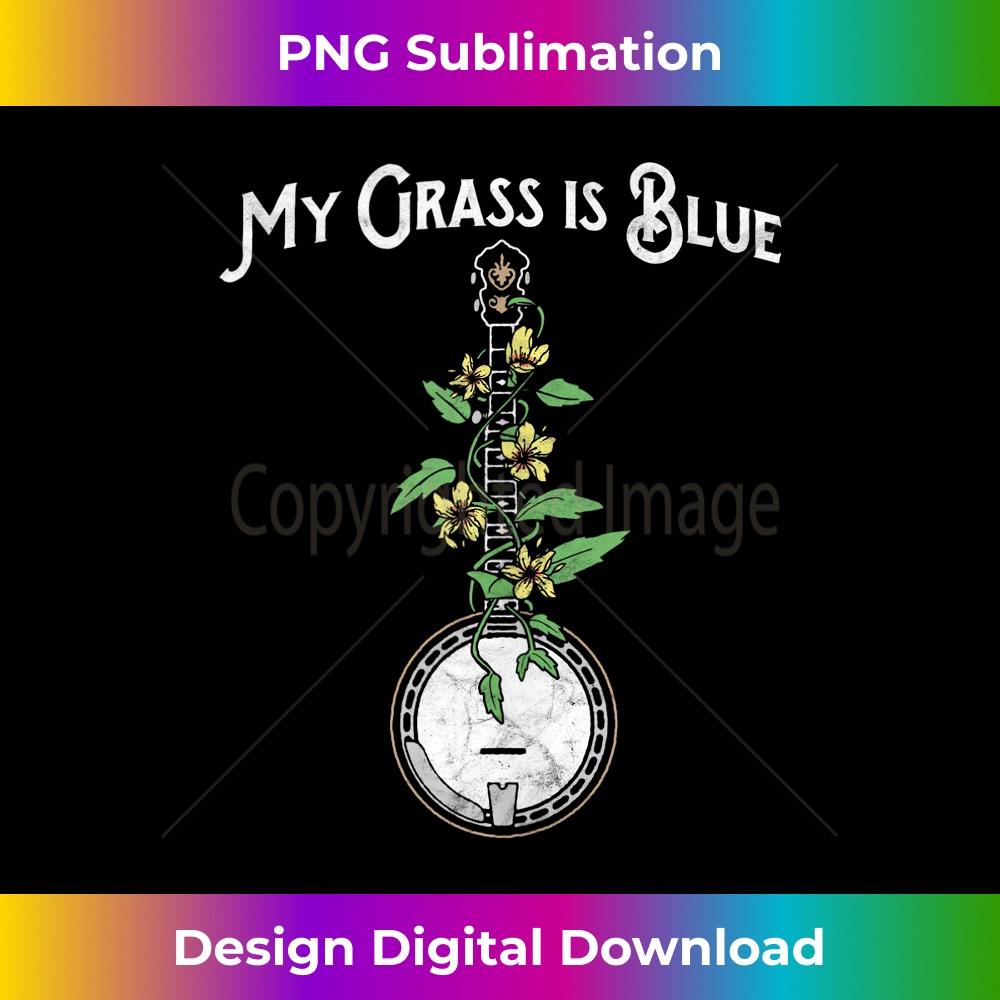 My Grass is Blue Banjo Vine & Vintage Flowers Illustration T | Inspire ...
