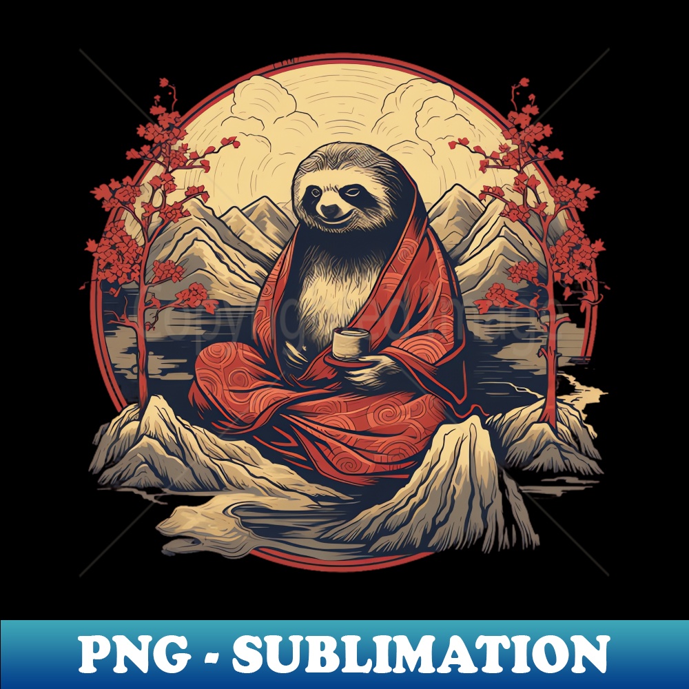 The Slothful Sensei Way Sloth Life - Unique Sublimation PNG | Inspire ...