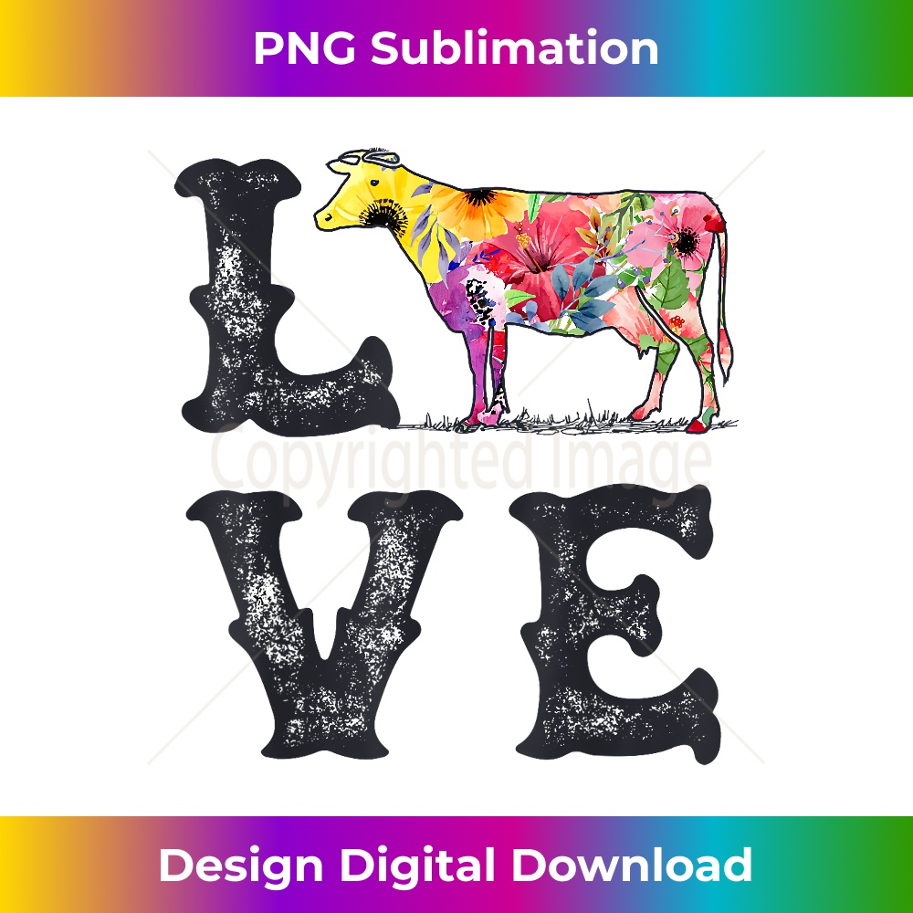 I Love Cows Cow Lover Farmer Tropical Flower Farm Farming - | Inspire ...