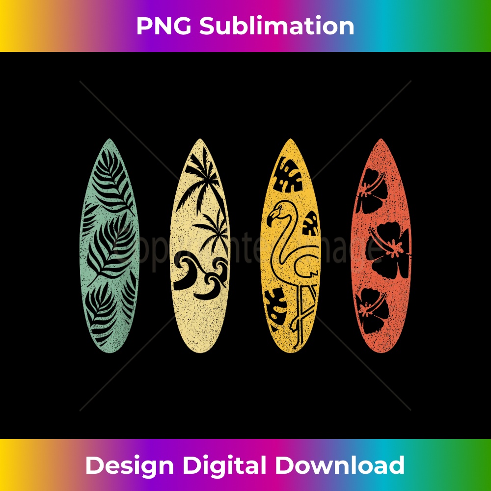 Retro Surfboard Aloha Tropical Hibiscus Flamingo Surfer Surf | Inspire ...