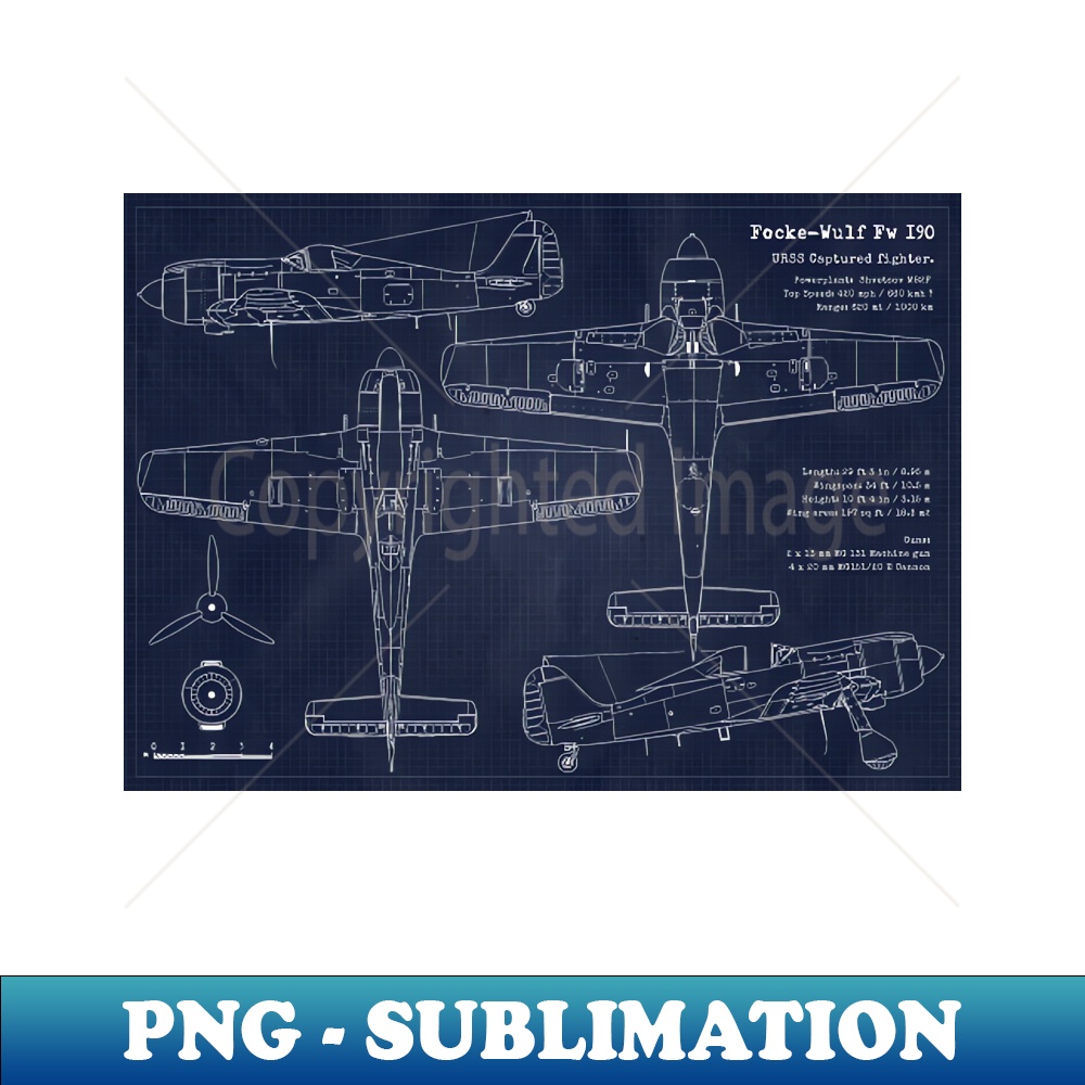 Blueprint Fw190 - Creative Sublimation PNG Download - Perfec - Inspire ...