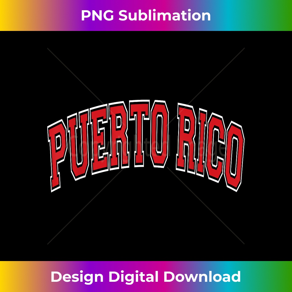 Puerto Rico Varsity Style Red Text with White Outline - Vibr | Inspire ...