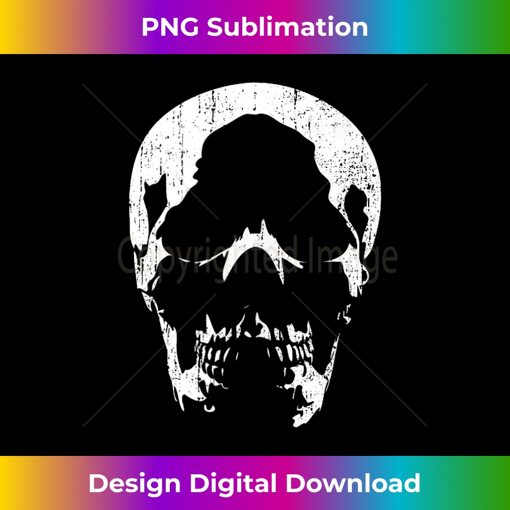 Skull in Shadow Tattoo Design Retro Vintage Distressed Style | Inspire ...