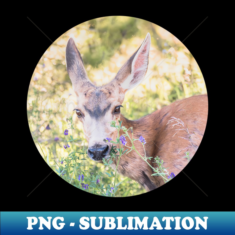 Cute Doe and Flowers Circle Sticker - Sublimation-Ready PNG | Inspire ...