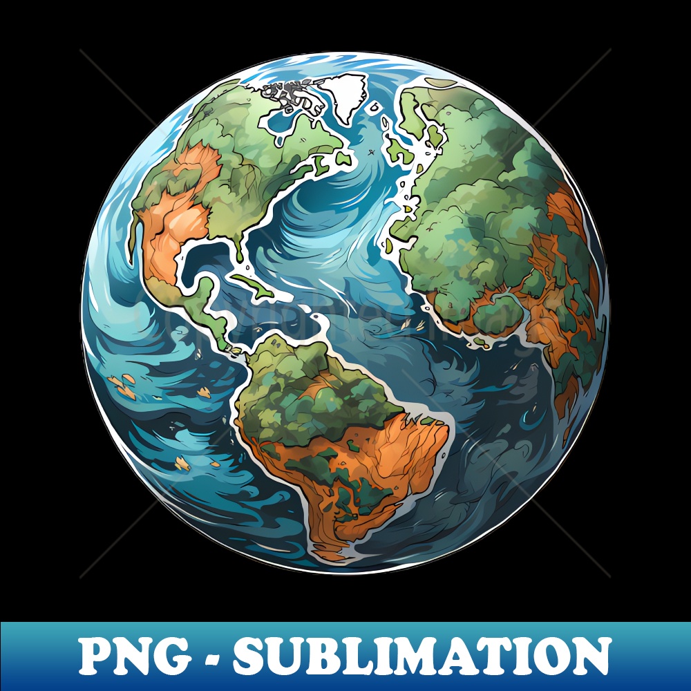 Fantasy Earth Globe - PNG Transparent Sublimation Design - A | Inspire ...
