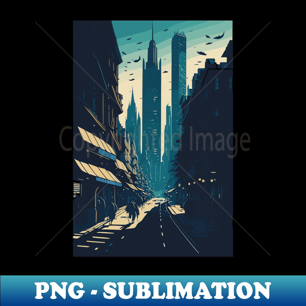 New York City street with skyscrapers - PNG Transparent Digi | Inspire ...