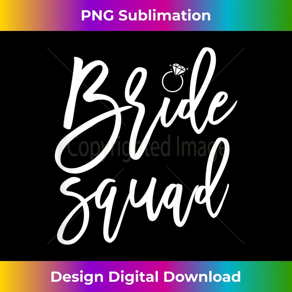 Womens Bride Squad Ring Graphics Handwritten Navy Blue Tank | Inspire ...