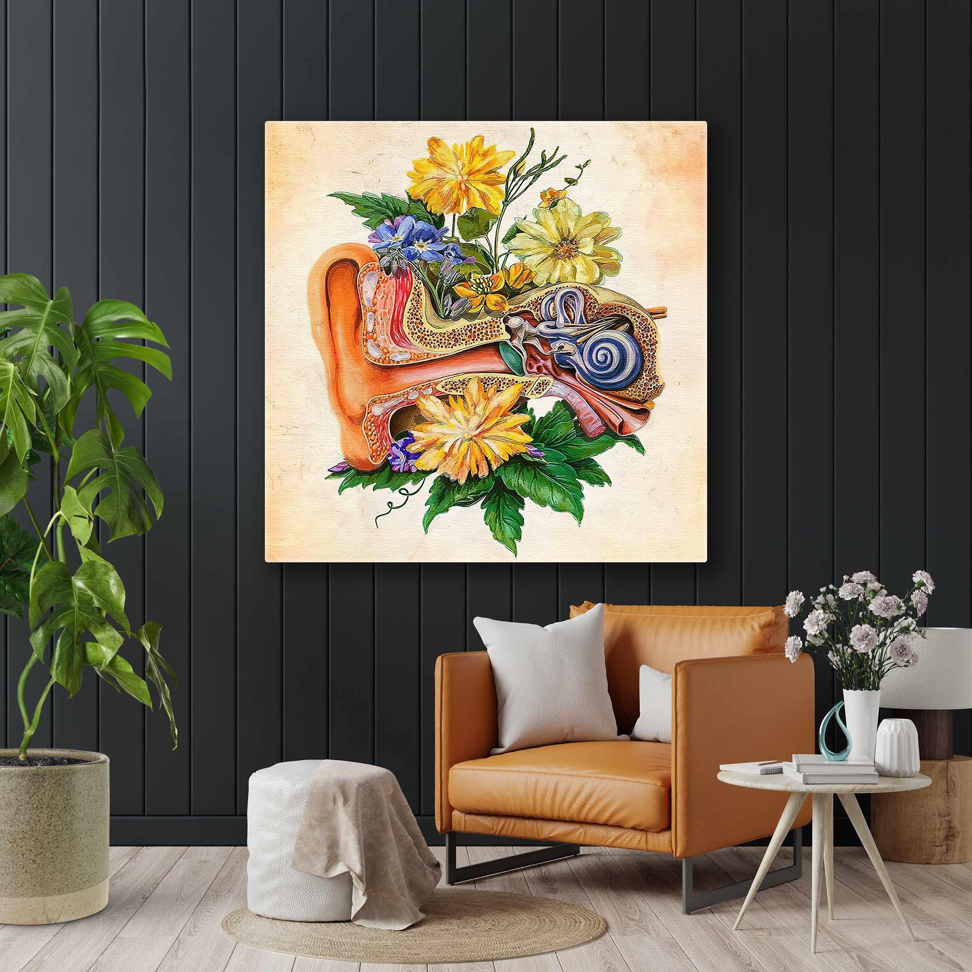 Ear Anatomy Ear Nose Throat Flowers Ent Roll Up Canvas, Stre | Inspire ...