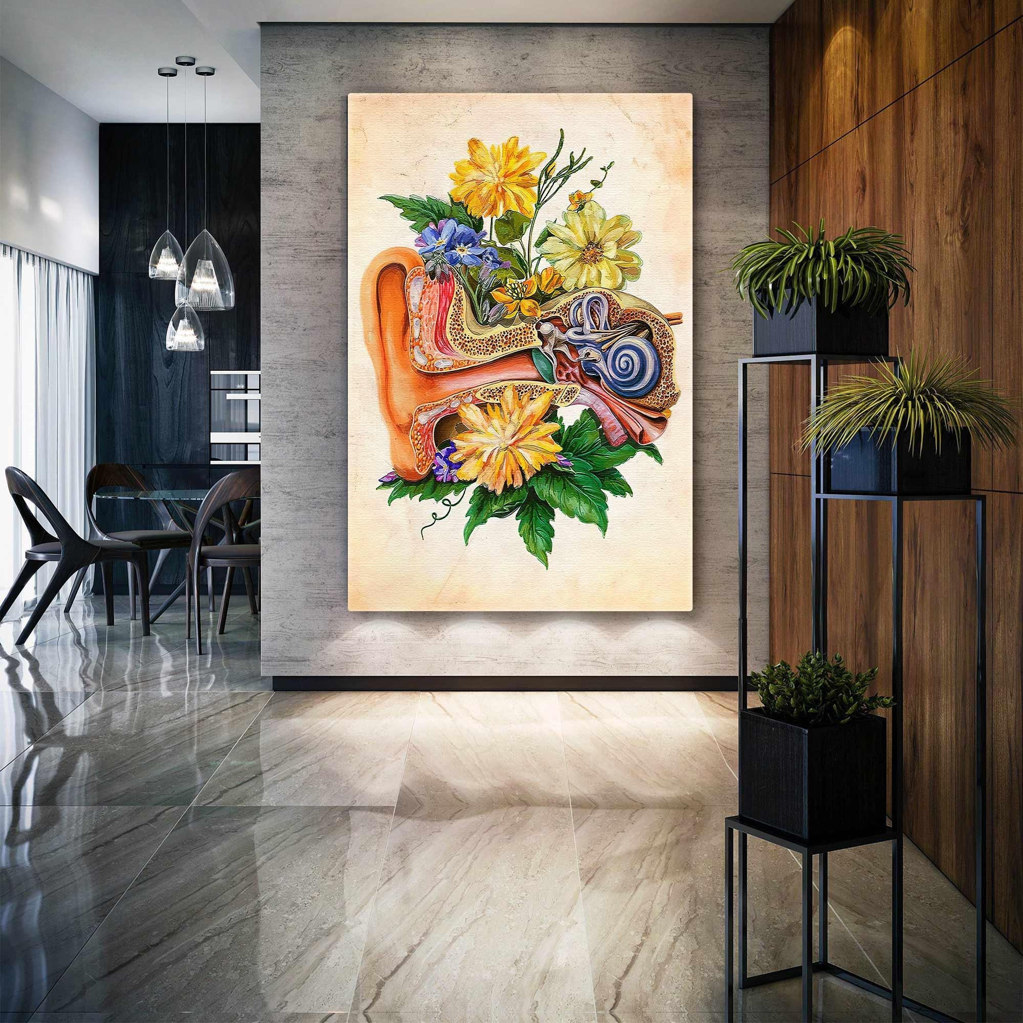 Ear Anatomy Ear Nose Throat Flowers Ent Roll Up Canvas, Stre - Inspire ...