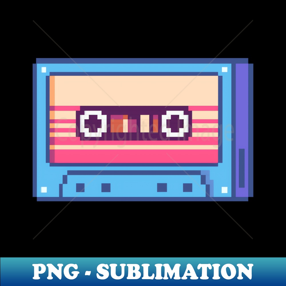 Pixel Art Tape Cassette - PNG Sublimation Digital Download - | Inspire ...