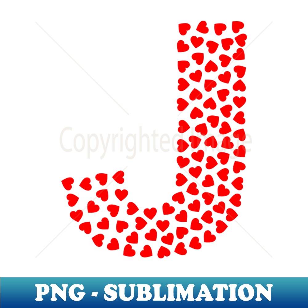 Letter J Heart Shape Initial - Modern Sublimation PNG File - | Inspire ...