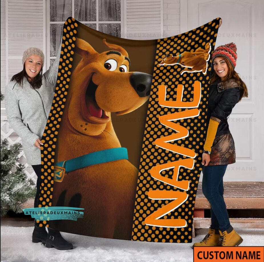 Custom Name Scooby-Doo Fleece Blanket, Scooby Doo Ruh Roh Bl | Inspire ...