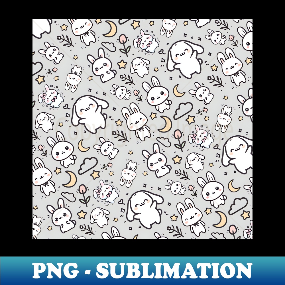 Cute doodle bunny Pattern Rabbit - Exclusive PNG Sublimation | Inspire ...