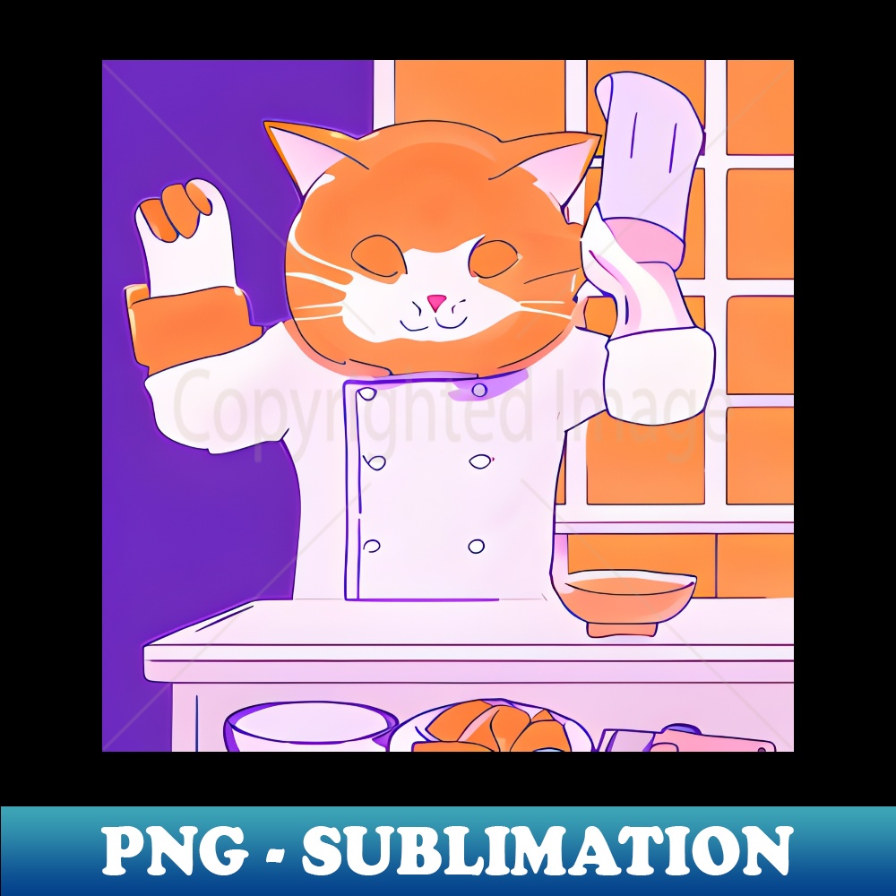 orange cat cooking 03 - PNG Transparent Sublimation Design - | Inspire ...