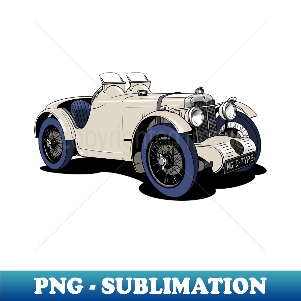 MG C-Type Vintage Racing Car - Exclusive PNG Sublimation Dow - Inspire ...