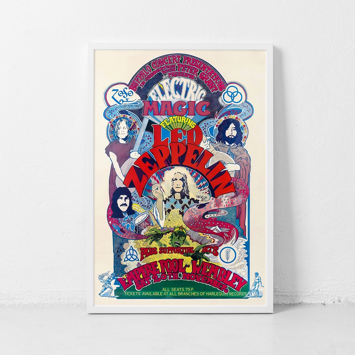 Led Zeppelin Music Gig Concert Poster Classic Retro Rock Vin | Inspire ...