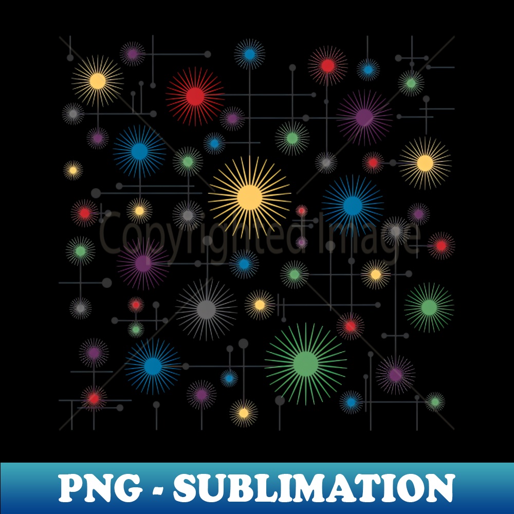 Mid Century Modern Cosmic Starburst - Unique Sublimation PNG - Inspire ...