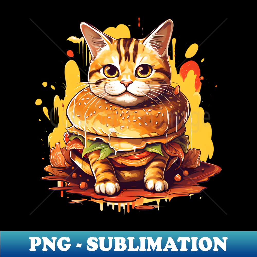 Burger Cat - PNG Transparent Sublimation Design - Fashionabl | Inspire ...