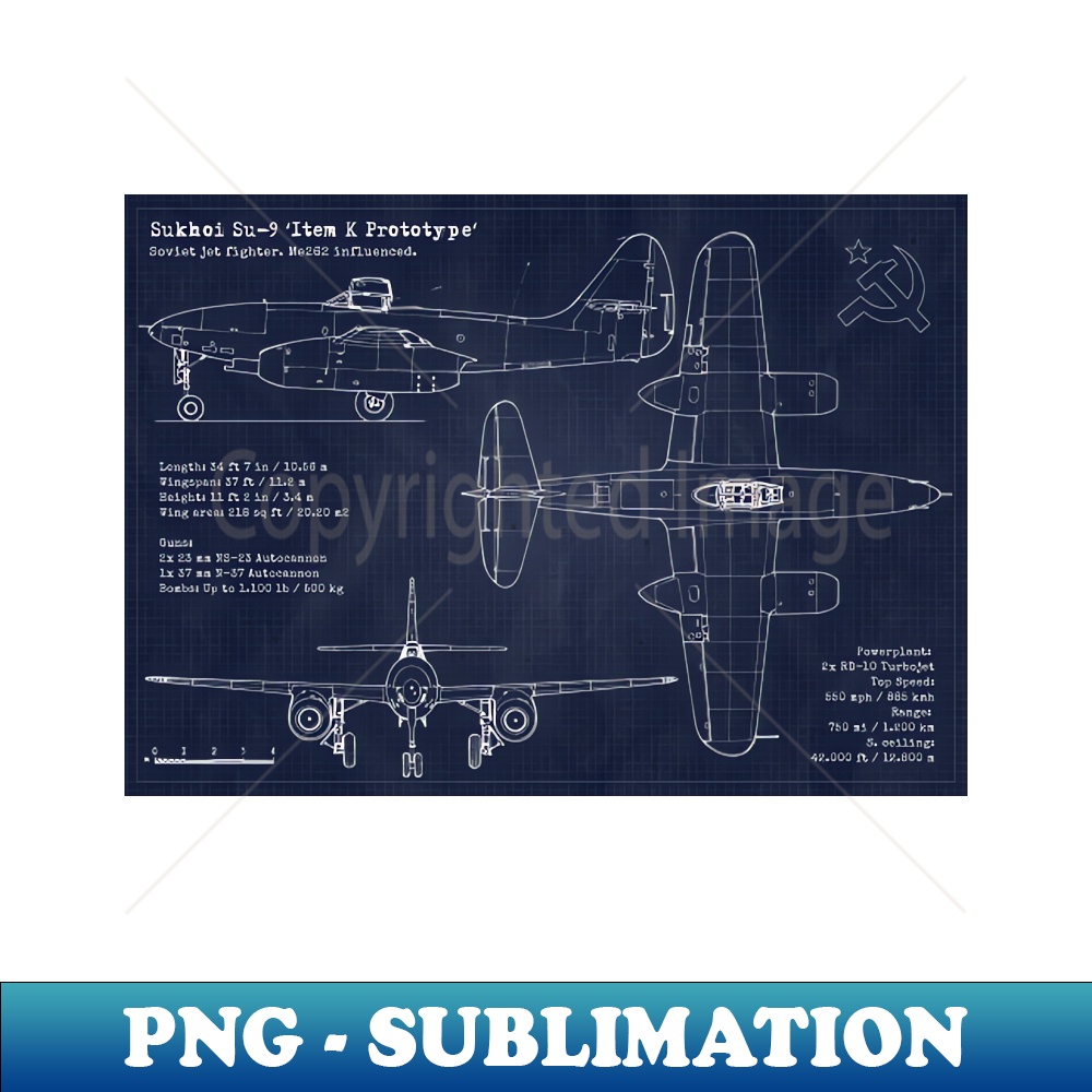 Sukhoi Su9 Blueprint - PNG Transparent Digital Download File | Inspire ...