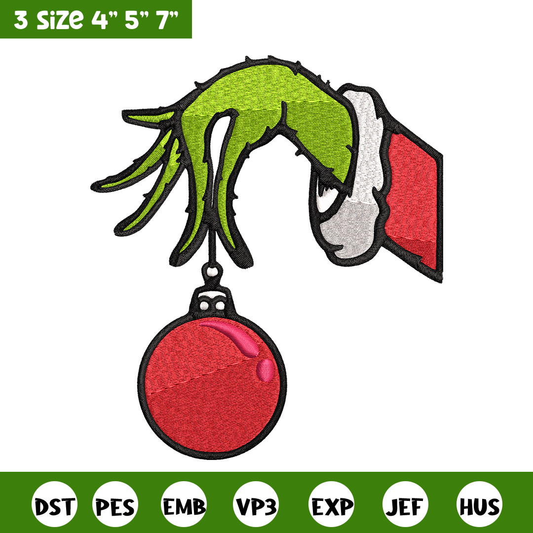 Grinch Hand Stock Illustrations Embroidery design, Grinch Em - Inspire ...