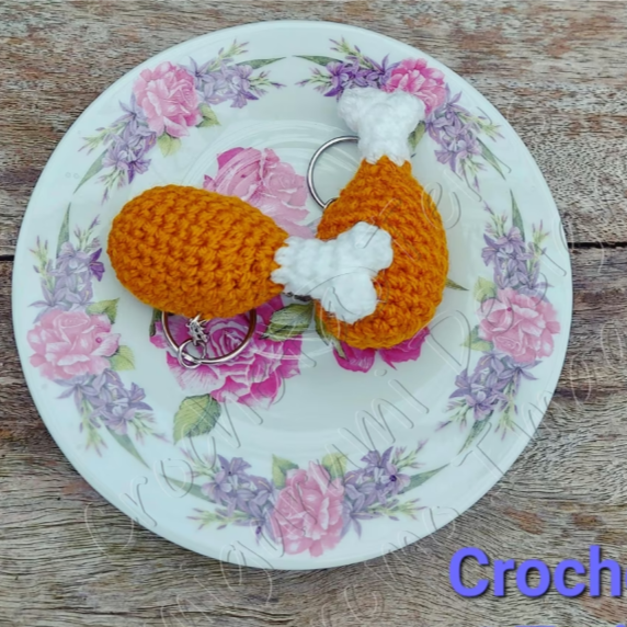 Chicken Drumstick Keychains Crochet pattern, digital file PD | Inspire ...