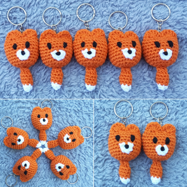Fox Keychain Crochet pattern, digital file PDF, digital patt | Inspire ...