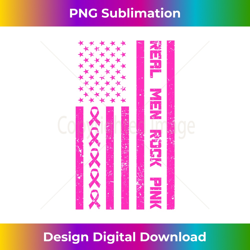 Real Men Rock Pink Ribbon Breast Cancer Awareness America Lo | Inspire ...