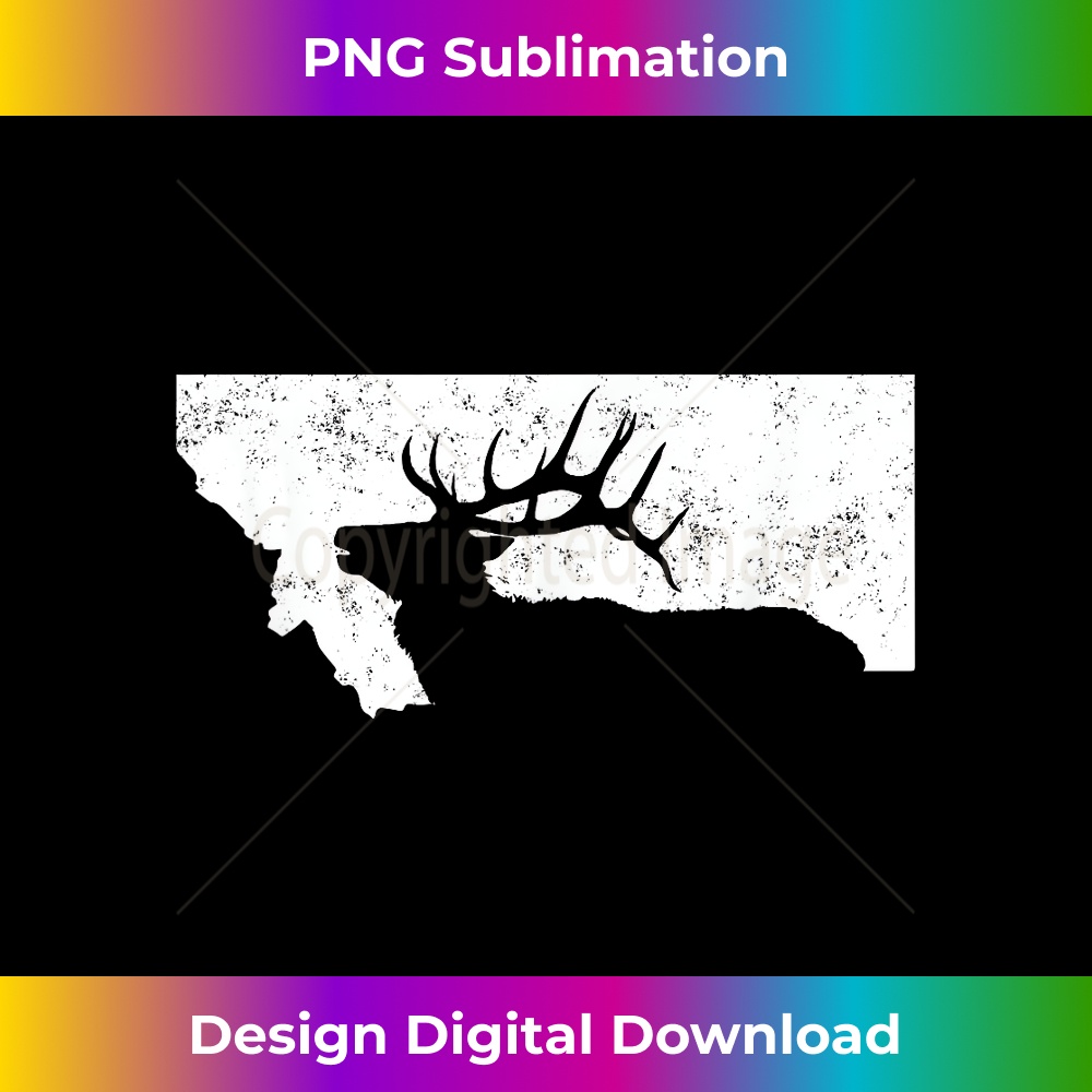 Montana Elk Hunting - Bull Elk MT State Shape - Deluxe PNG S | Inspire ...