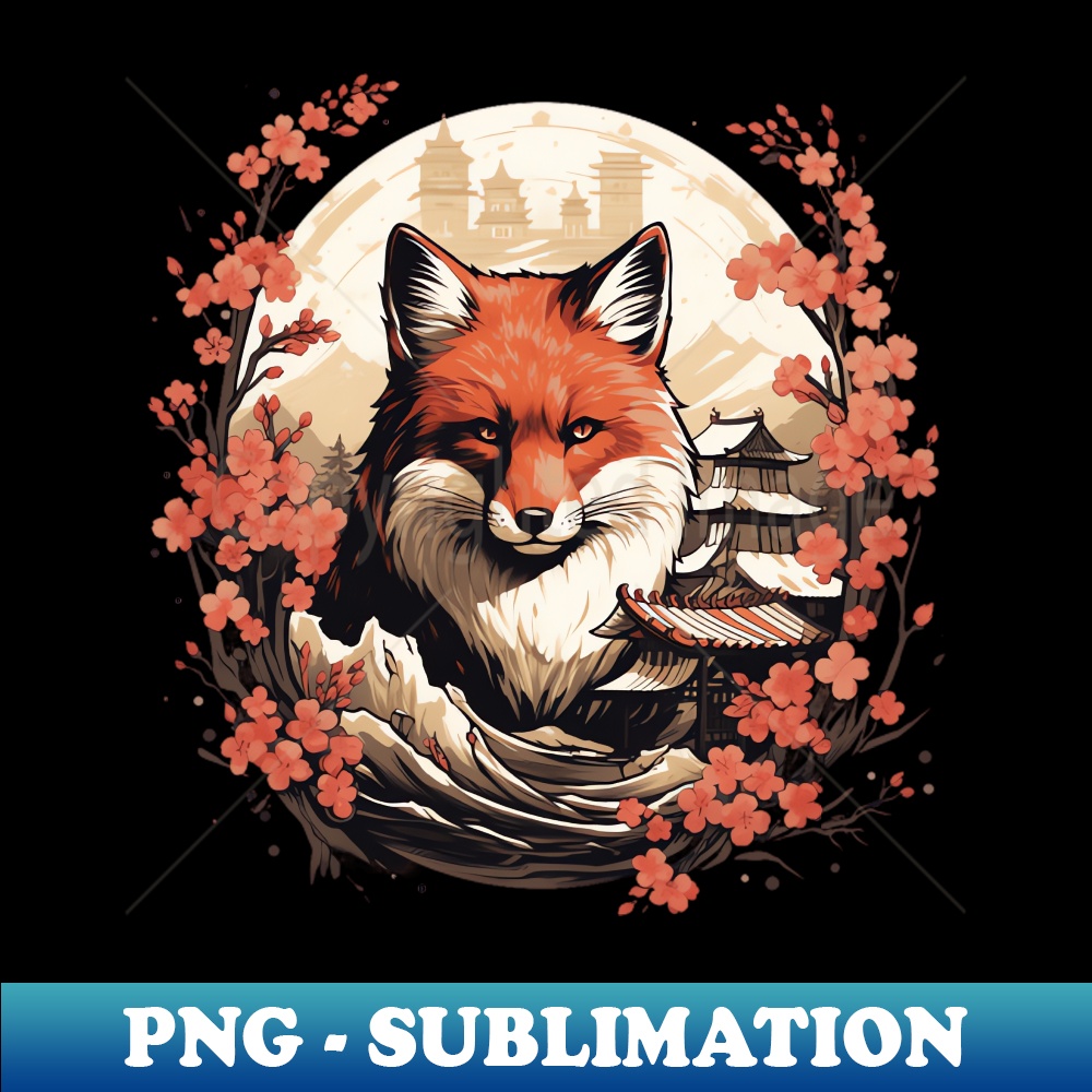 Japanese Fox Art - Unique Sublimation PNG Download - Bring Y - Inspire ...