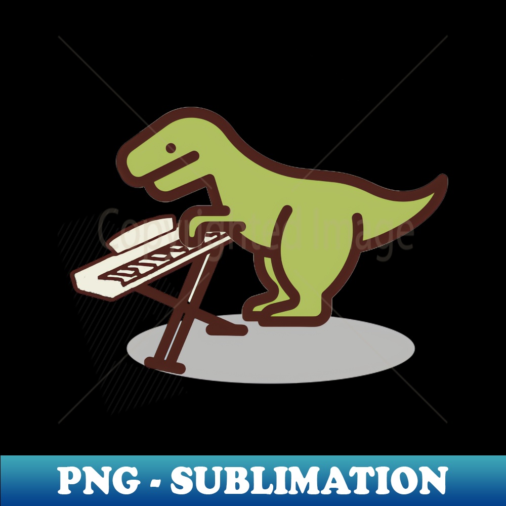 Cute Trex playing a keyboard piano - Digital Sublimation Dow - Inspire ...
