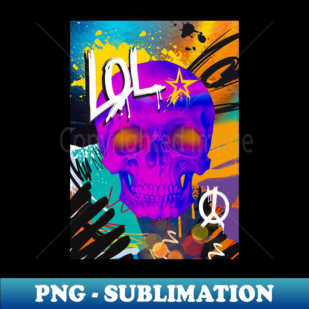 LOL Skull Graffiti - PNG Transparent Sublimation Design - Cr - Inspire ...