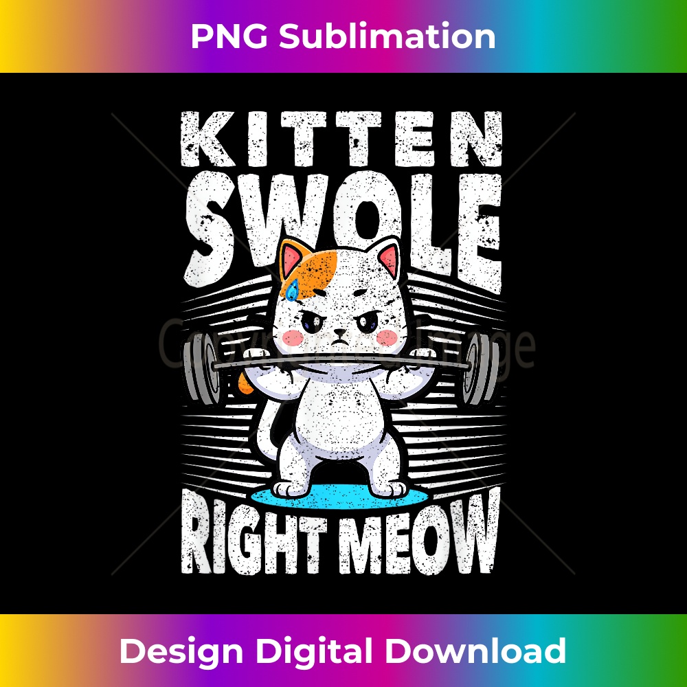 Kitten Swole Right Meow Funny Workout Fitness Exercise Gym - | Inspire ...