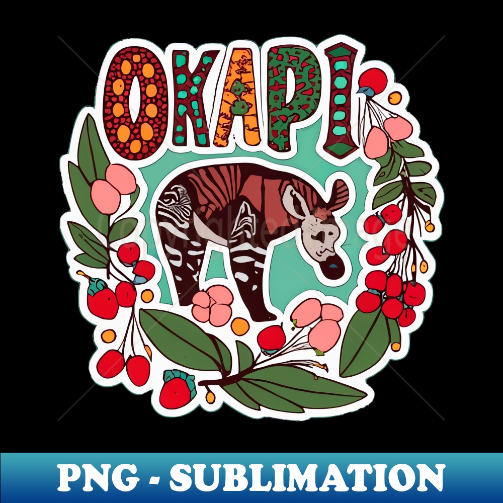 cute okapi and berries - Special Edition Sublimation PNG Fil | Inspire Uplift