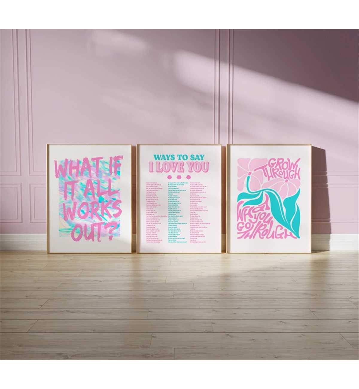 teen girl room decor 3 piece above bed | Inspire Uplift