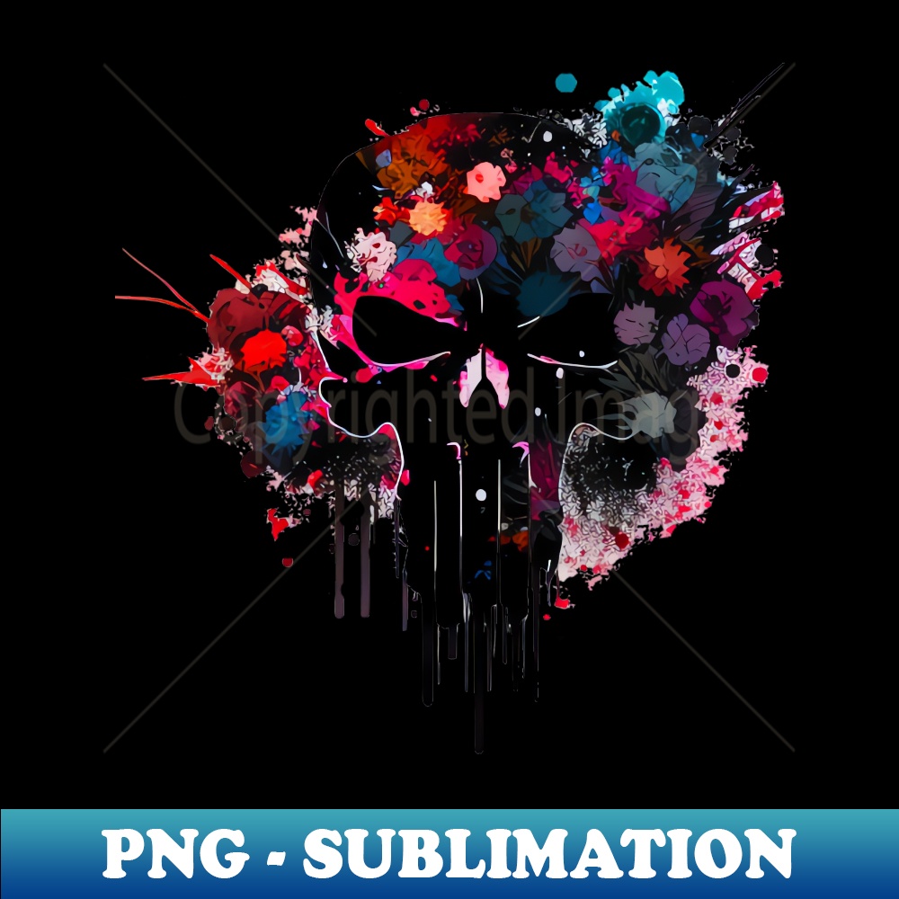 Flowery Skull - High-Resolution PNG Sublimation File - Revol | Inspire ...