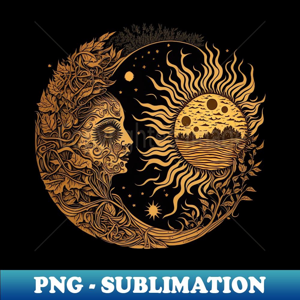 Sun and moon - PNG Transparent Sublimation Design - Perfect | Inspire ...