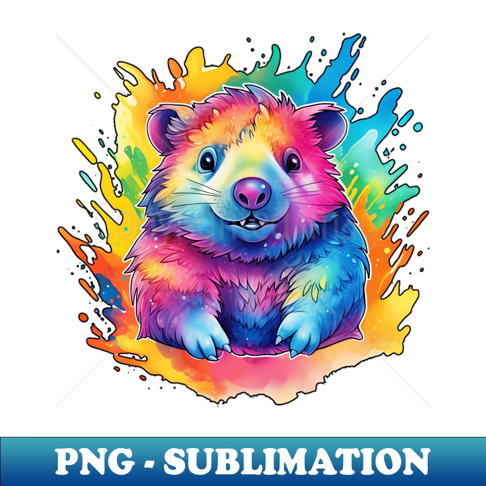 Rainbow Splash Wombat - PNG Transparent Sublimation Design - | Inspire ...