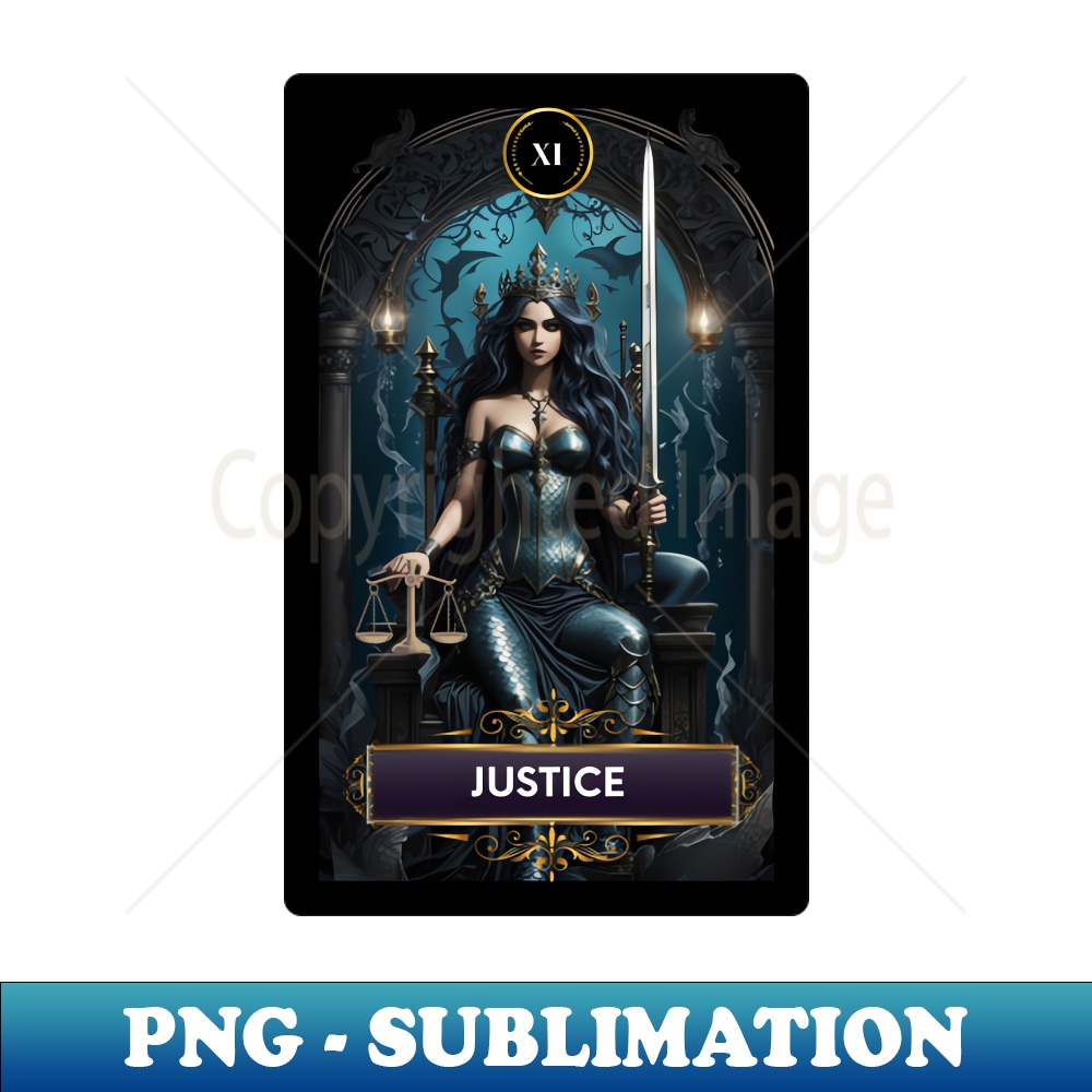 Justice Mermaid Tarot Cards - Exclusive PNG Sublimation Down | Inspire ...