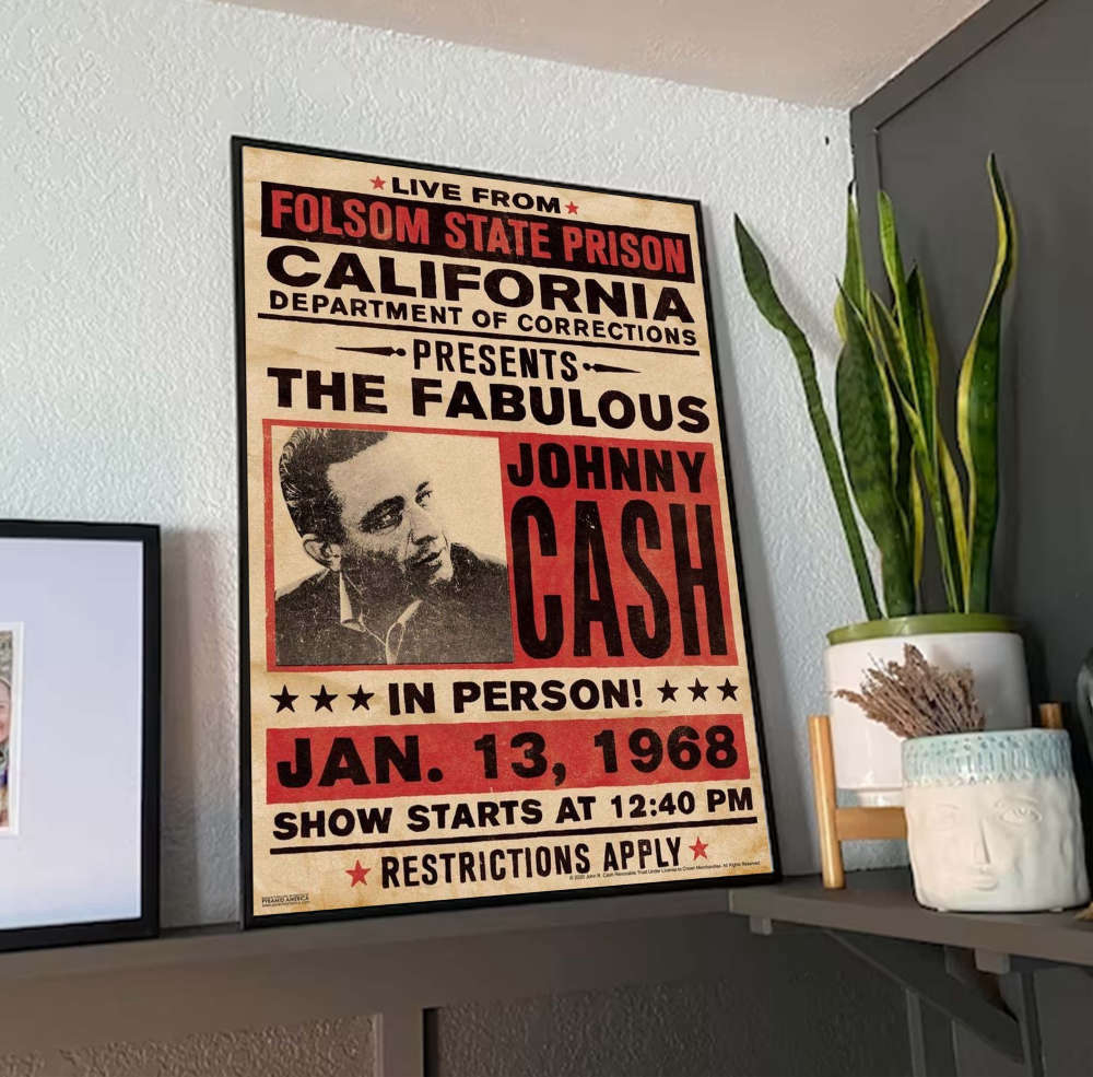 Johnny Cash Folsom State Prison Concert Poster | Inspire Uplift