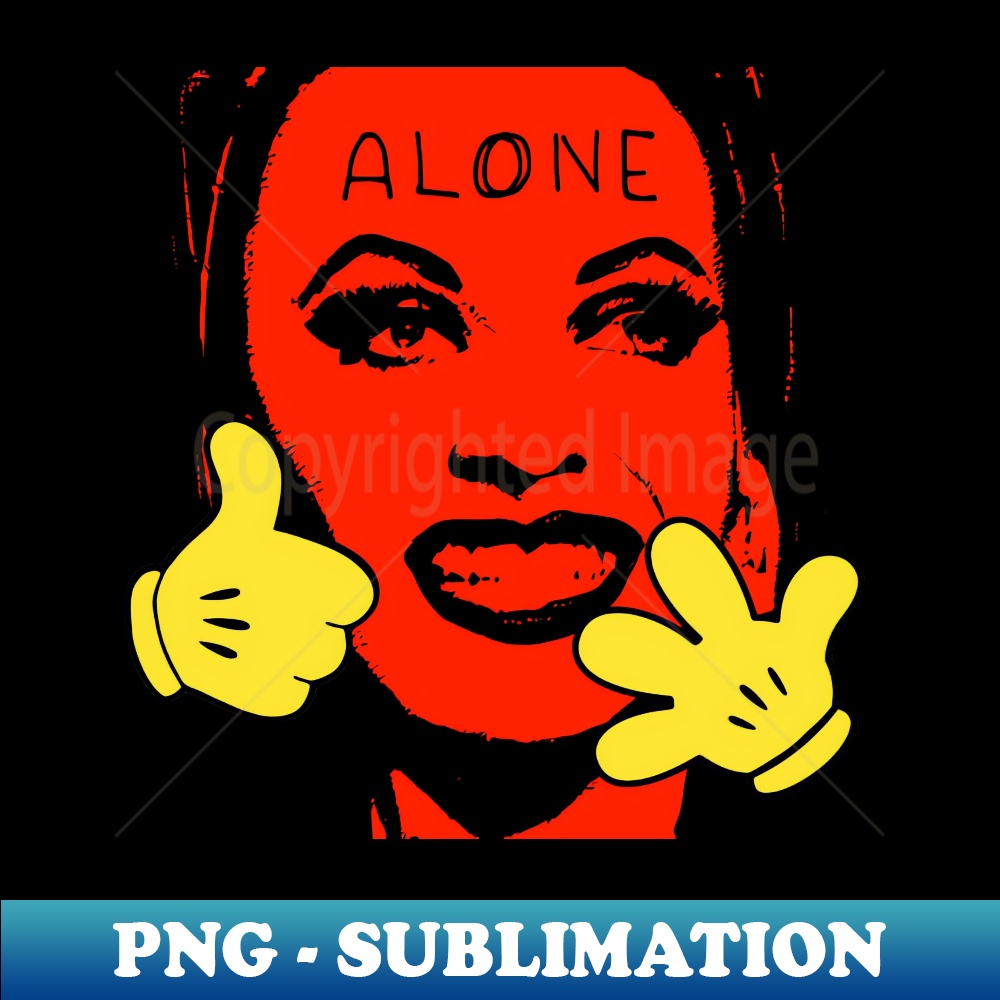 Alone Red terrible Pop Art Retro Surreal Vintage Hard Lif | Inspire Uplift