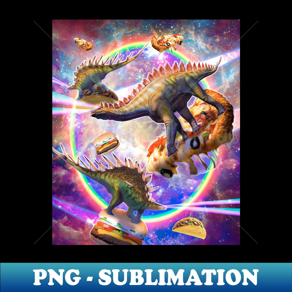 Laser Stegosaurus On Pizza Burger Taco Rainbow Space - Premi | Inspire ...