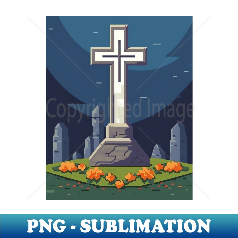 Christian Cross Pixel Art - Exclusive PNG Sublimation Downlo - Inspire ...