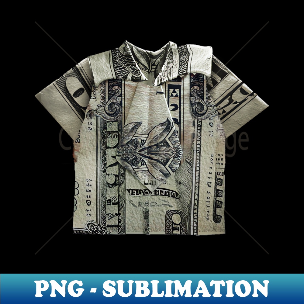Dollar Bill Origami Shirt And Tie - Creative Sublimation PNG | Inspire ...