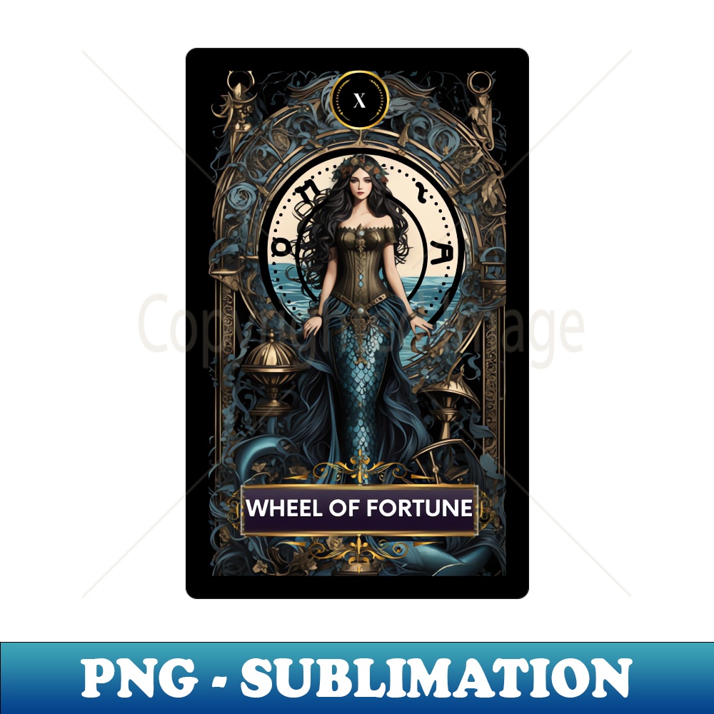The Wheel Of Fortune Mermaid Tarot Card - Vintage Sublimatio | Inspire ...