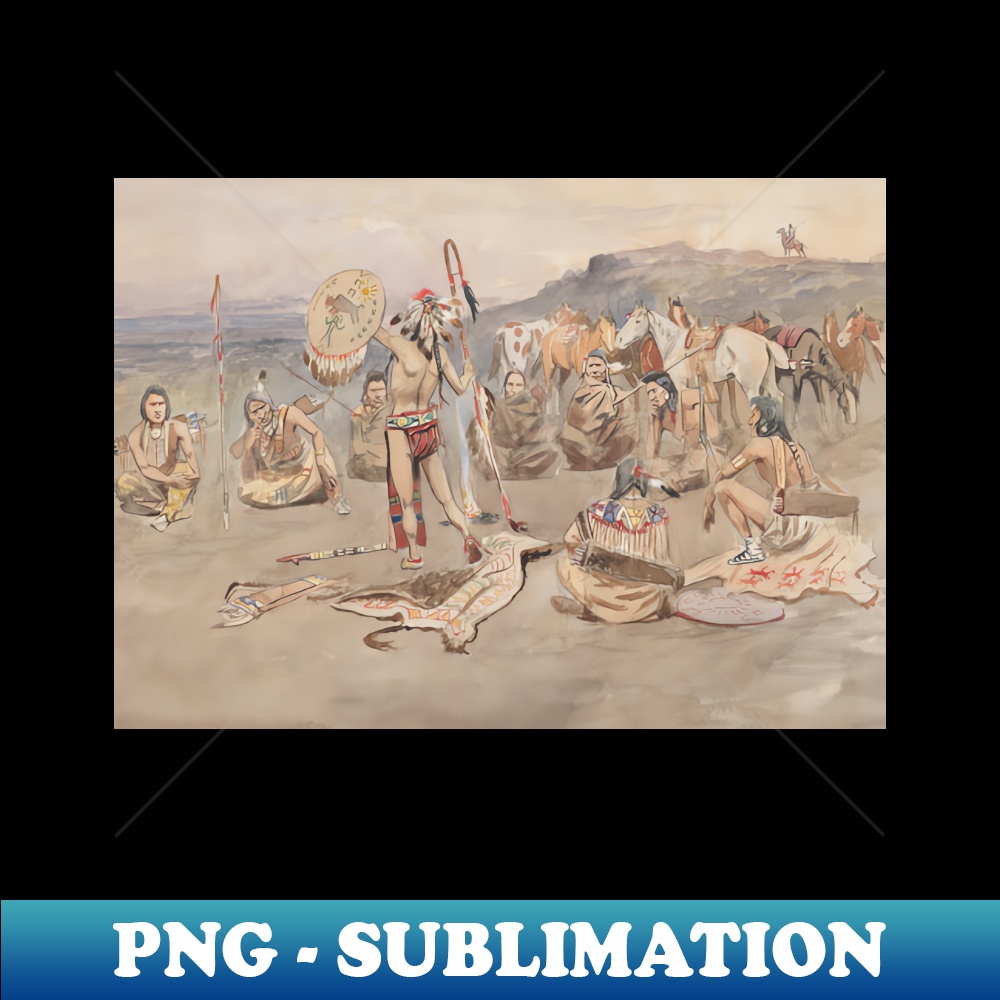 Native American Warriors At The Bonfire - Vintage Western Am | Inspire ...